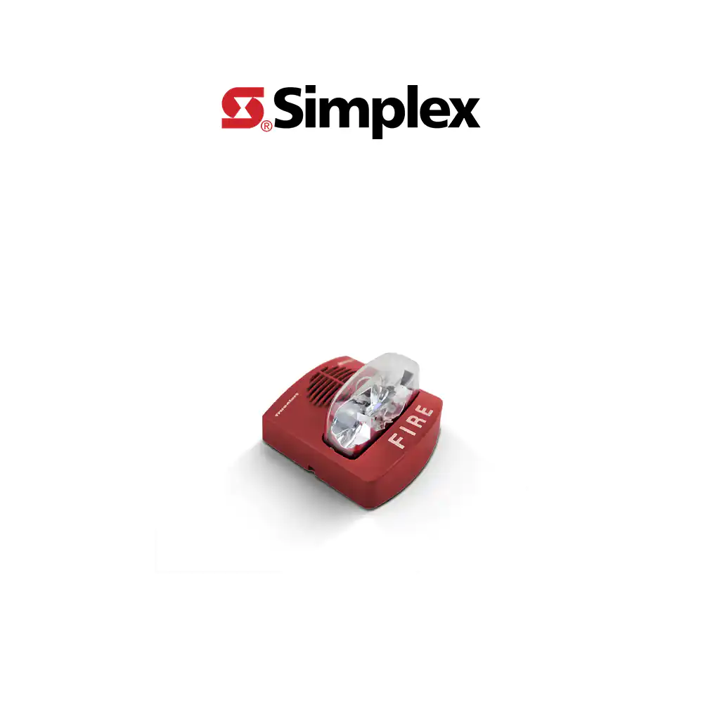 Simplex 4906-9127 Sirena con luz estroboscopica para pared, color rojo ...